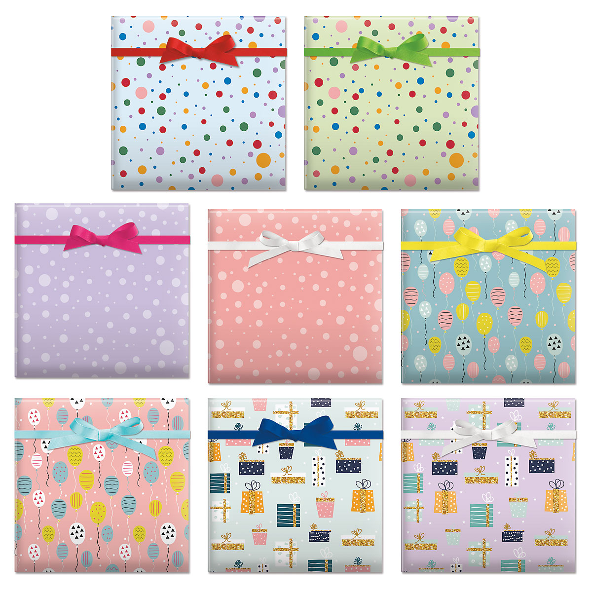 Spring Birthday Flat Gift Wrap | Colorful Images