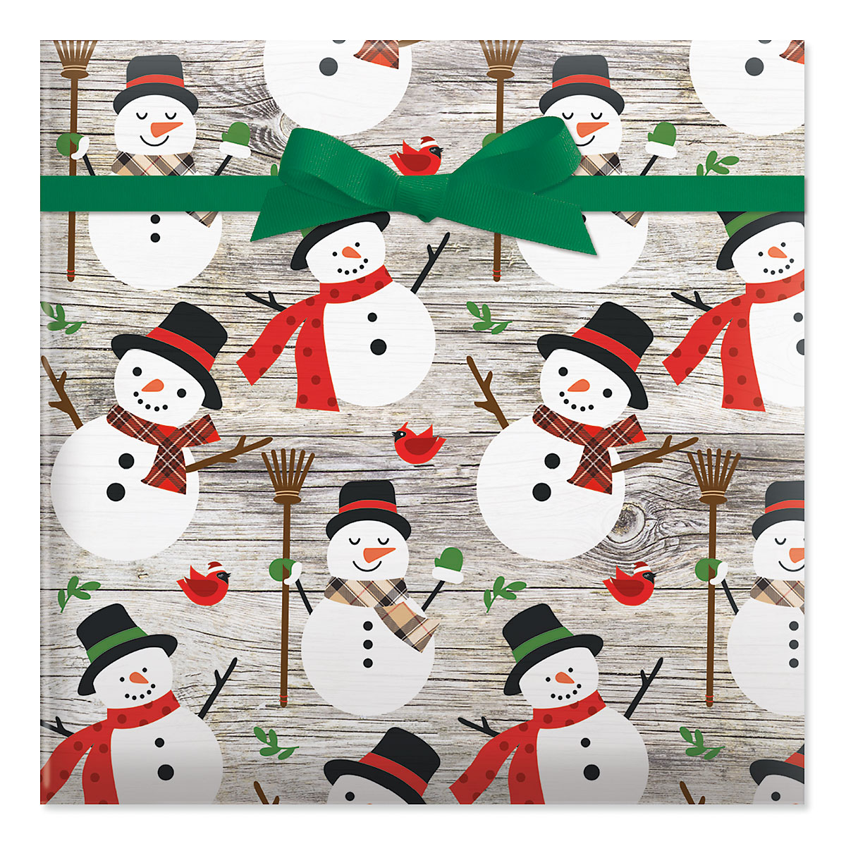 Snowman with Scarf Jumbo Rolled Gift Wrap | Colorful Images