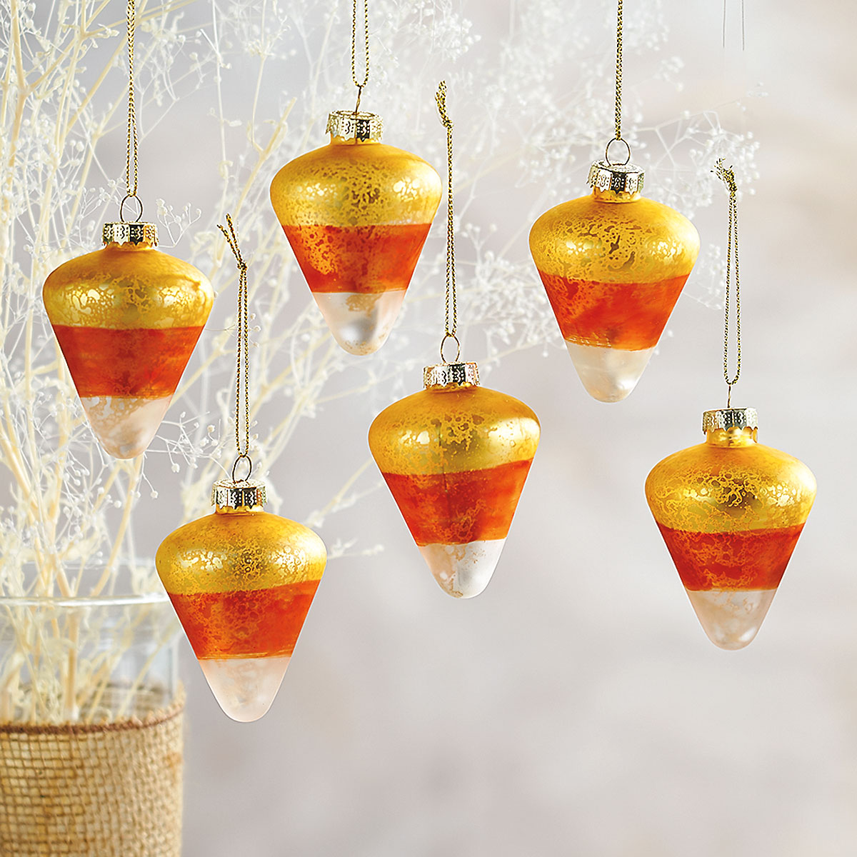 Candy Corn Glass Ornaments | Colorful Images