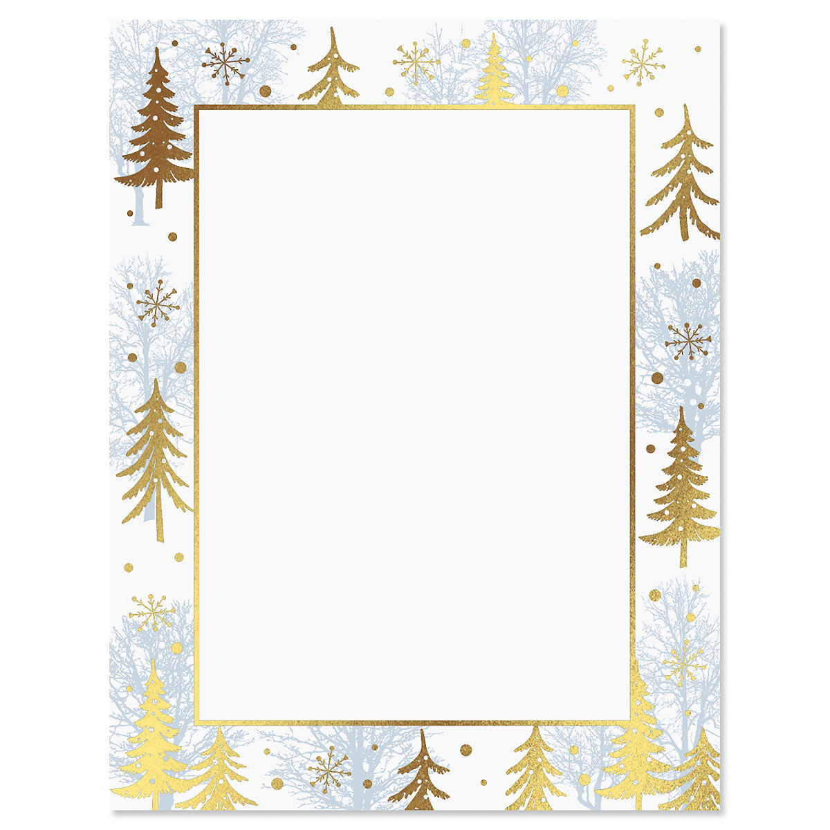 Foil Winter Woods Christmas Letter Papers | Colorful Images