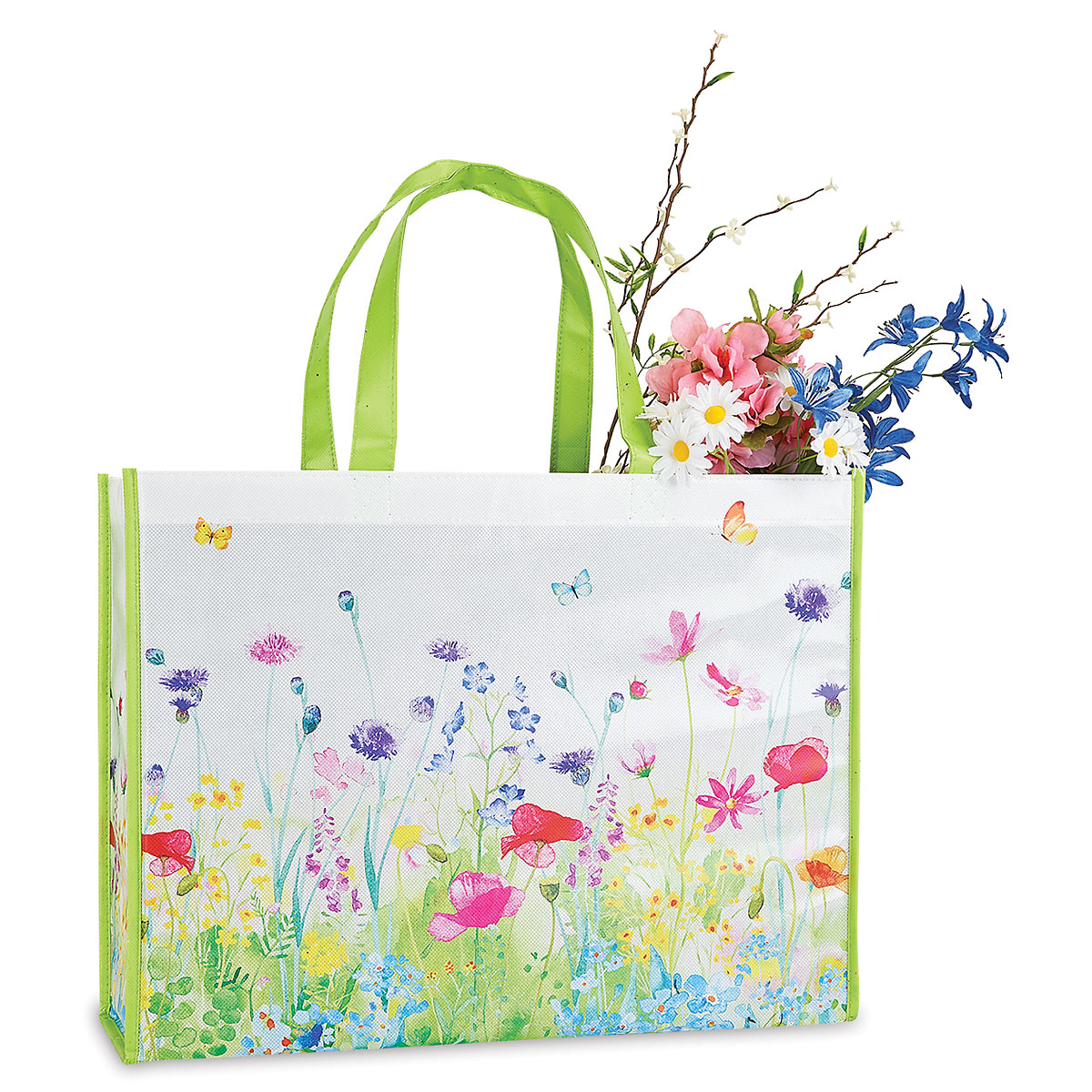 Spring Garden Large Shopping Tote Bag | Colorful Images