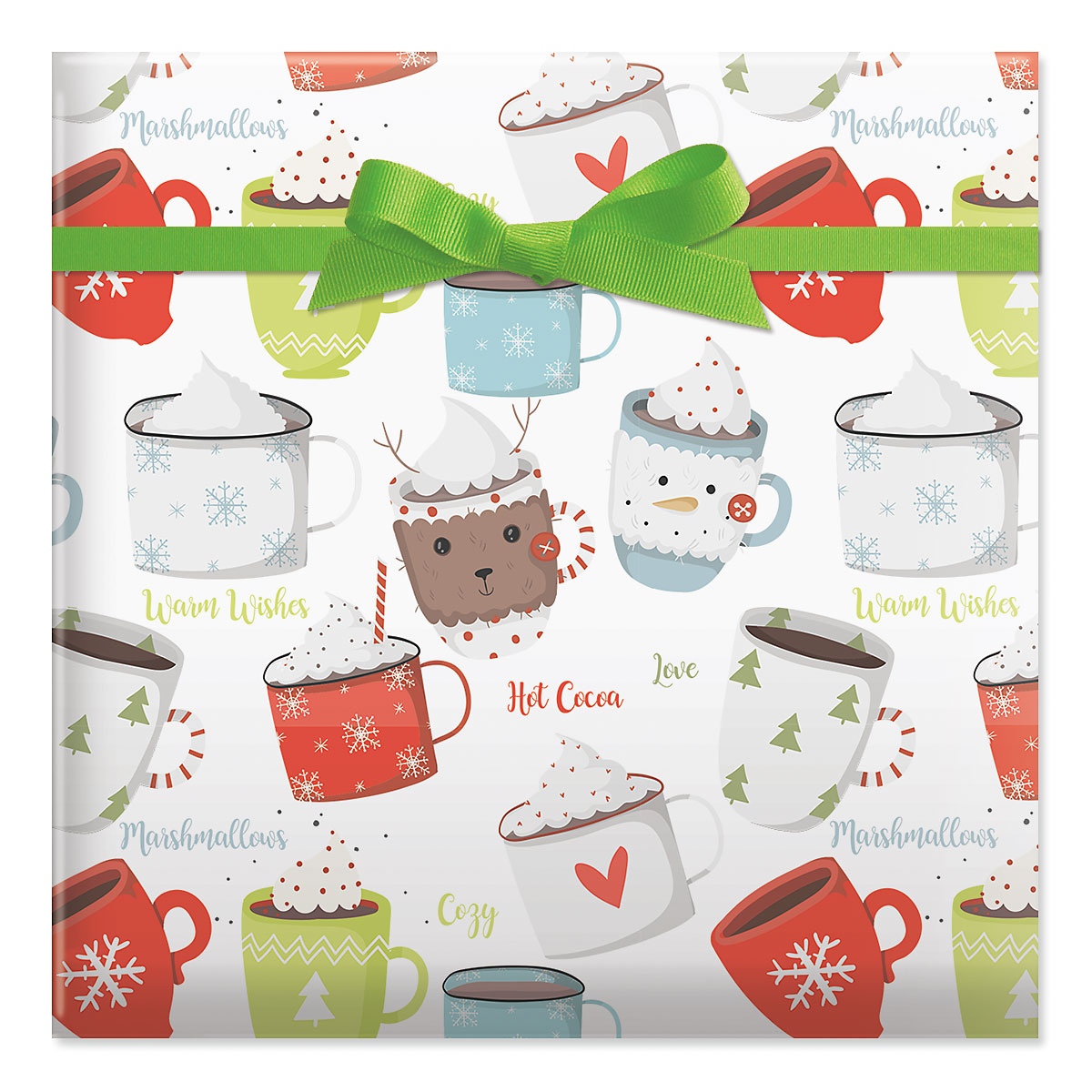 Hot Cocoa Holidays Jumbo Rolled Gift Wrap | Colorful Images