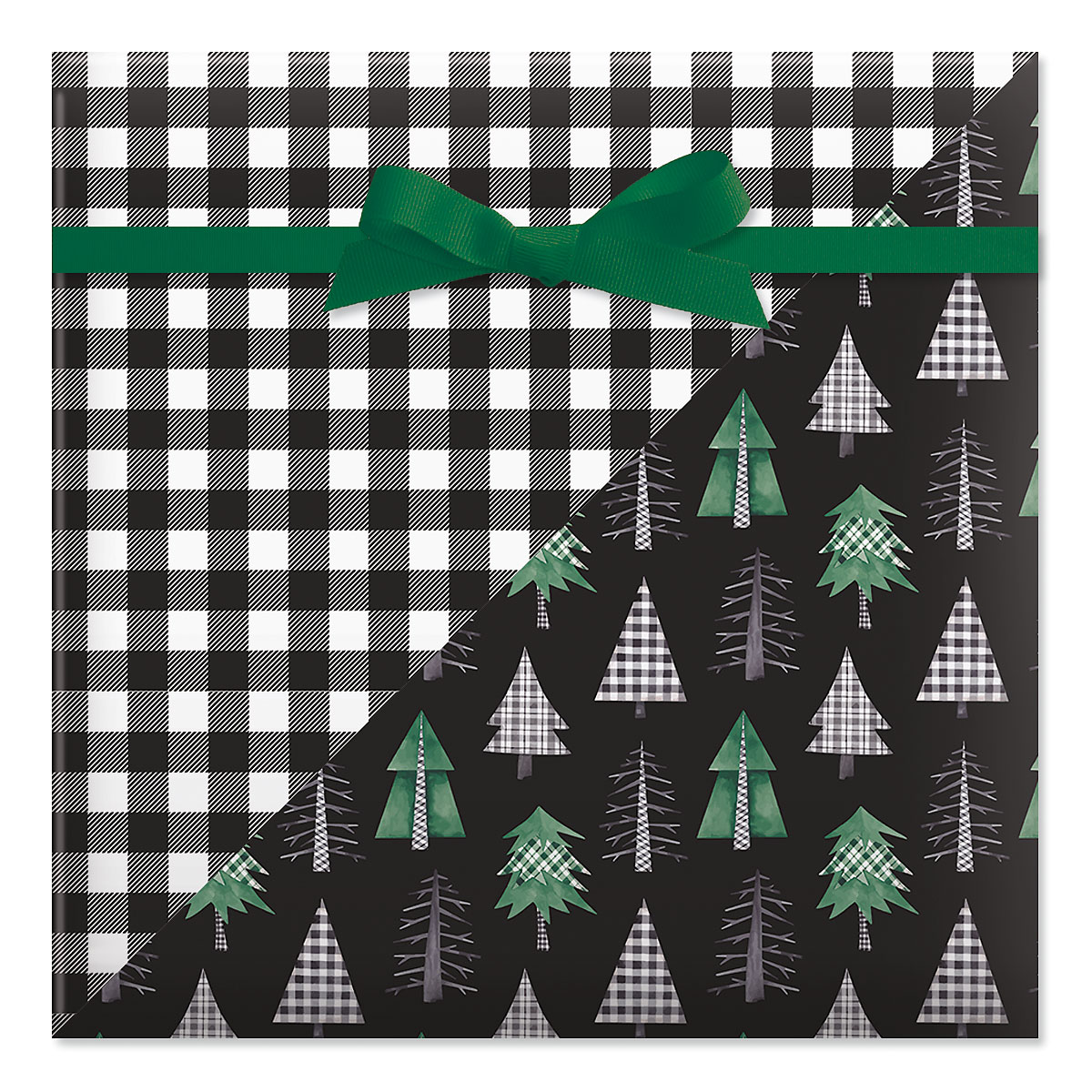 Christmas Tree Farm Double-Sided Jumbo Rolled Gift Wrap | Colorful Images