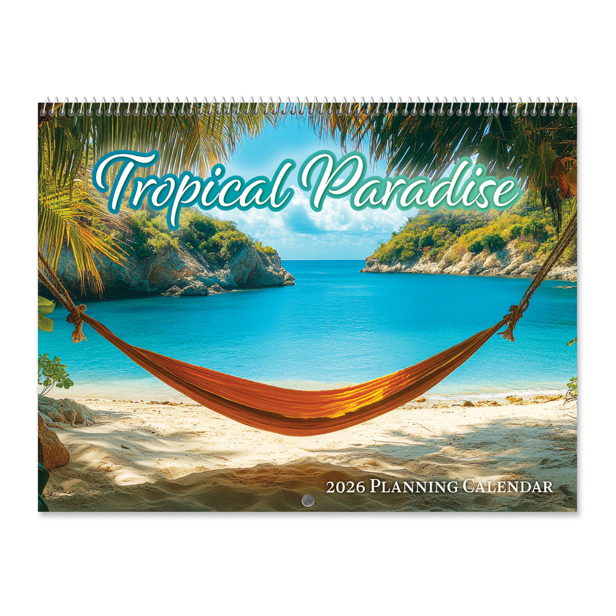 Tropical Paradise 2026 Big Grid Planning Calendar | Colorful Images