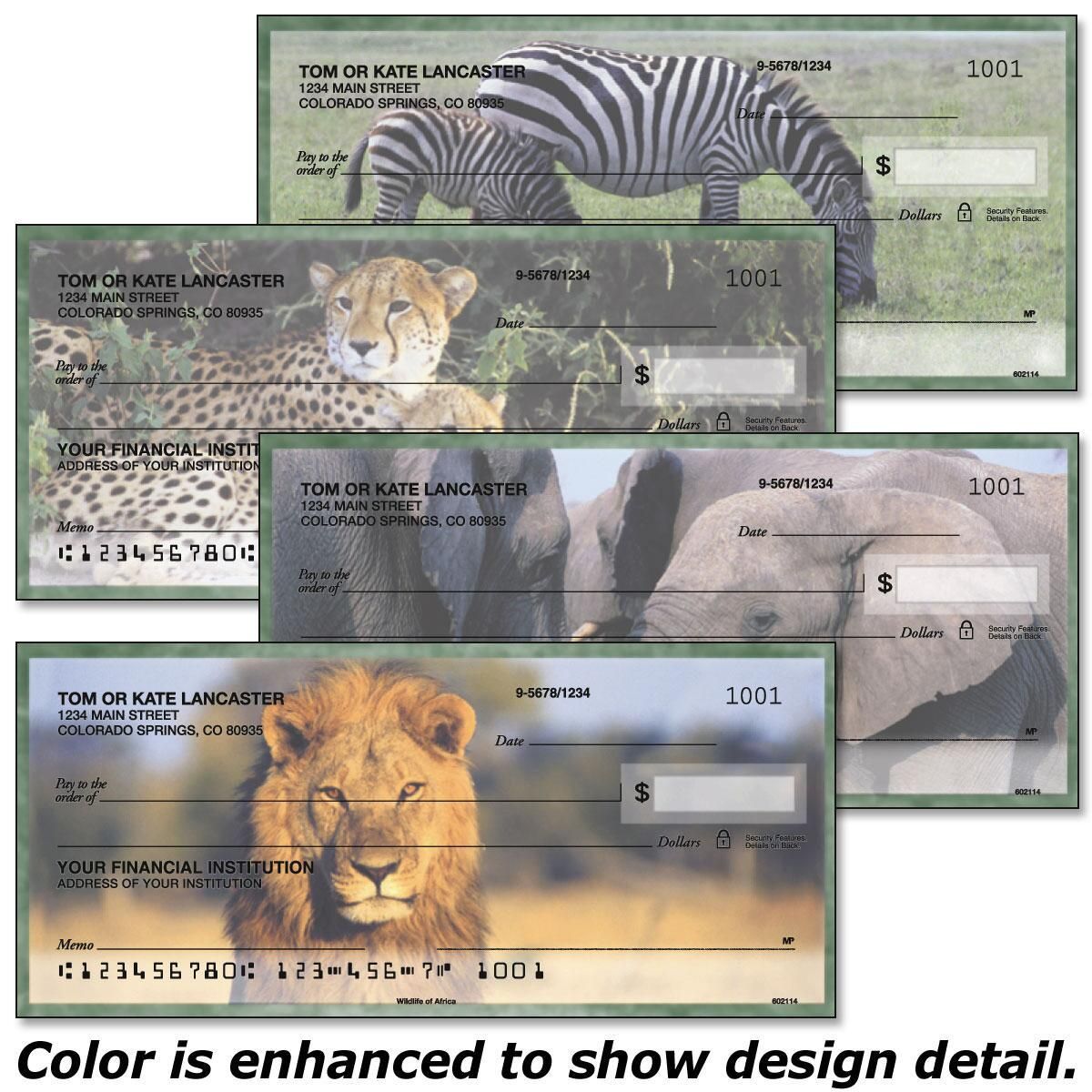 Wildlife of Africa Personal Checks | Colorful Images