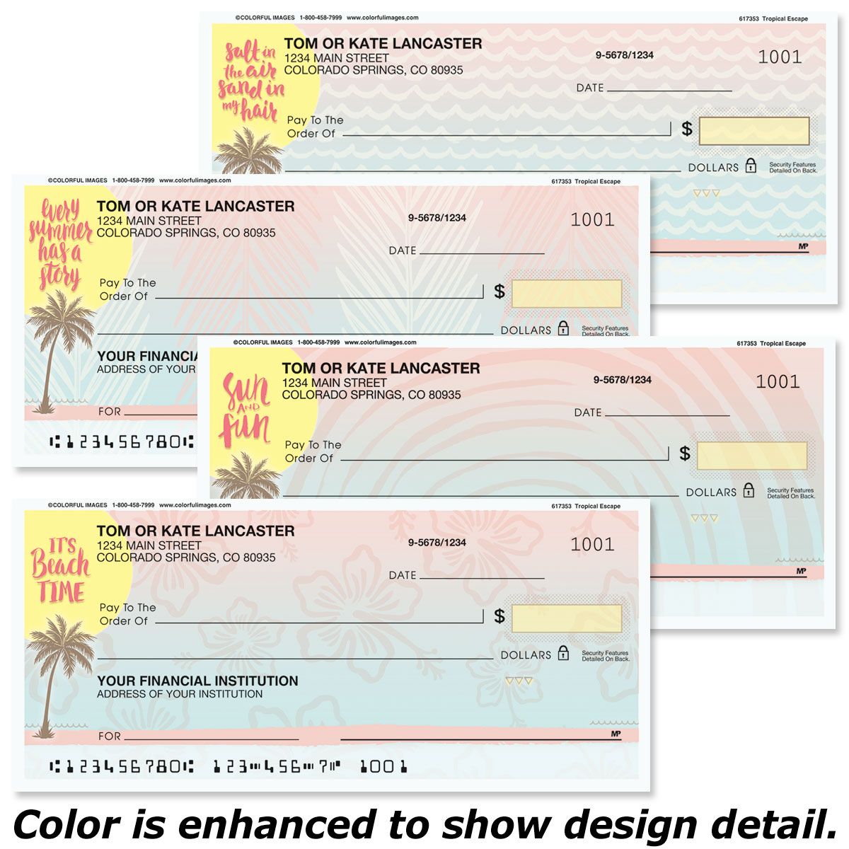 Tropical Escape Personal Checks | Colorful Images