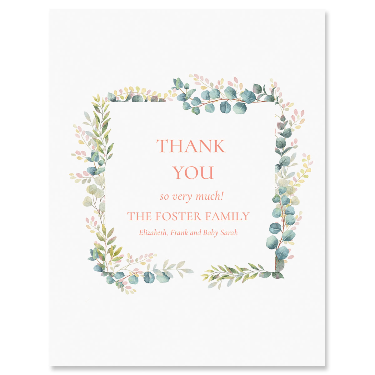 Custom Floral Frame Thank You Cards | Colorful Images