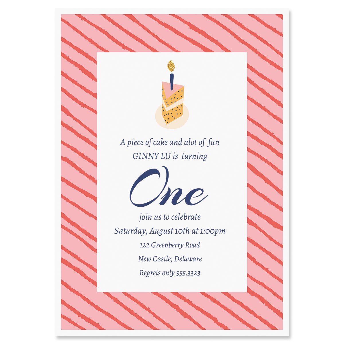 Custom Piece of Cake Birthday Invitation | Colorful Images