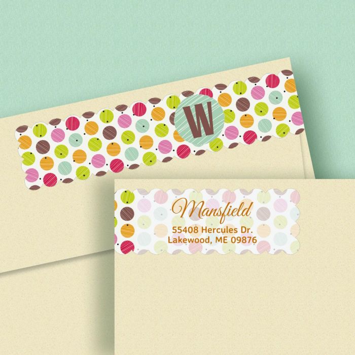 Polka Dots Connect Wrap Diecut Address Labels | Colorful Images