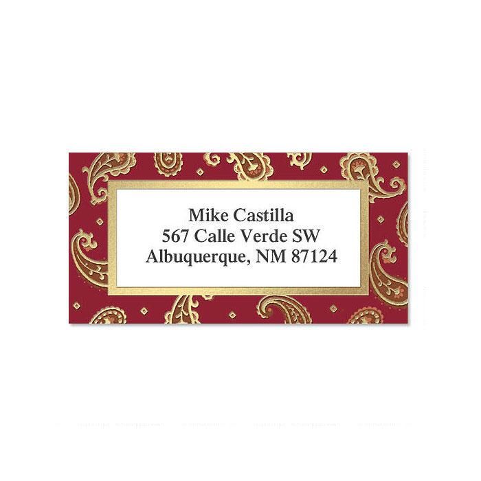 Executive Foil Paisley Border Return Address Labels | Colorful Images