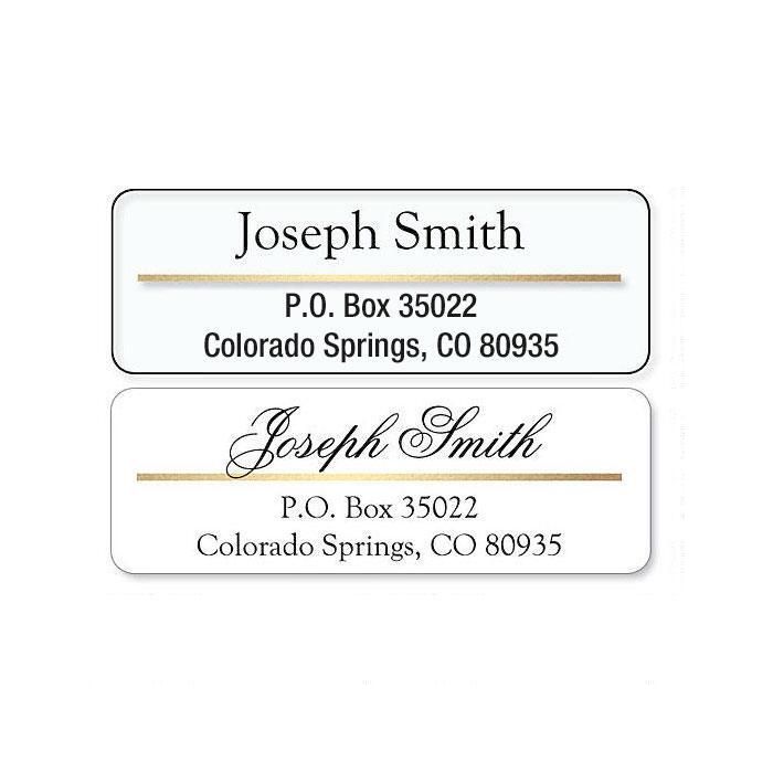 Return Address Label with Gold Foil Accent Line | Colorful Images