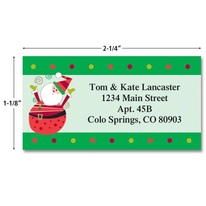 Fun Christmas Border Return Address Labels | Colorful Images