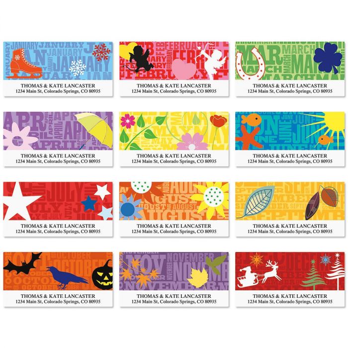 Graphic Style Deluxe Return Address Labels | Colorful Images