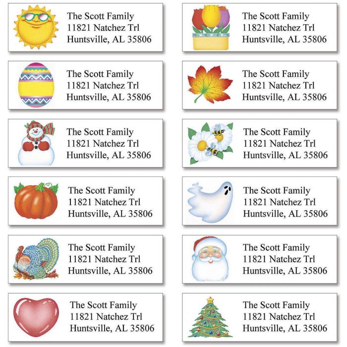 Holidays Year-Round Classic Return Address Labels | Colorful Images