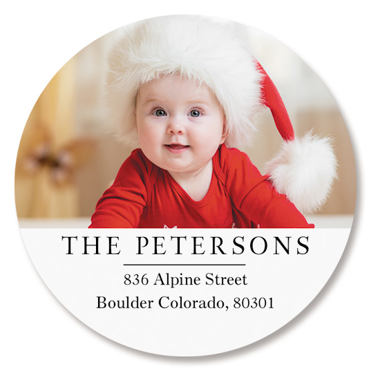 Personalized Classic Round Photo Address Label | Colorful Images