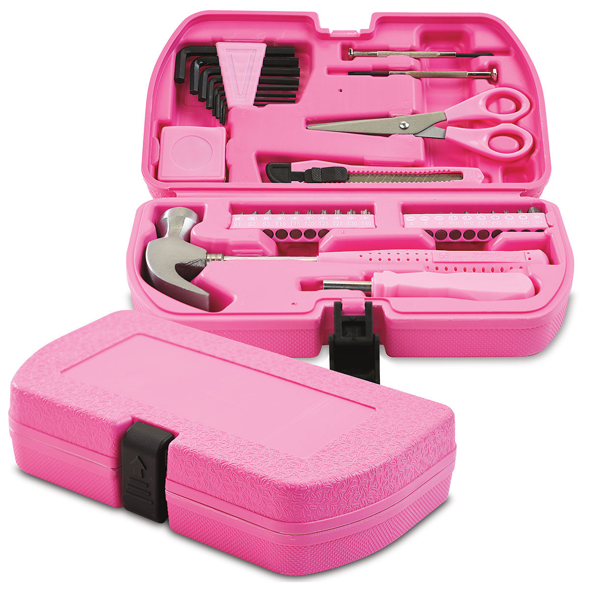 35-Piece Pink Tool Set In Carry Case | Colorful Images