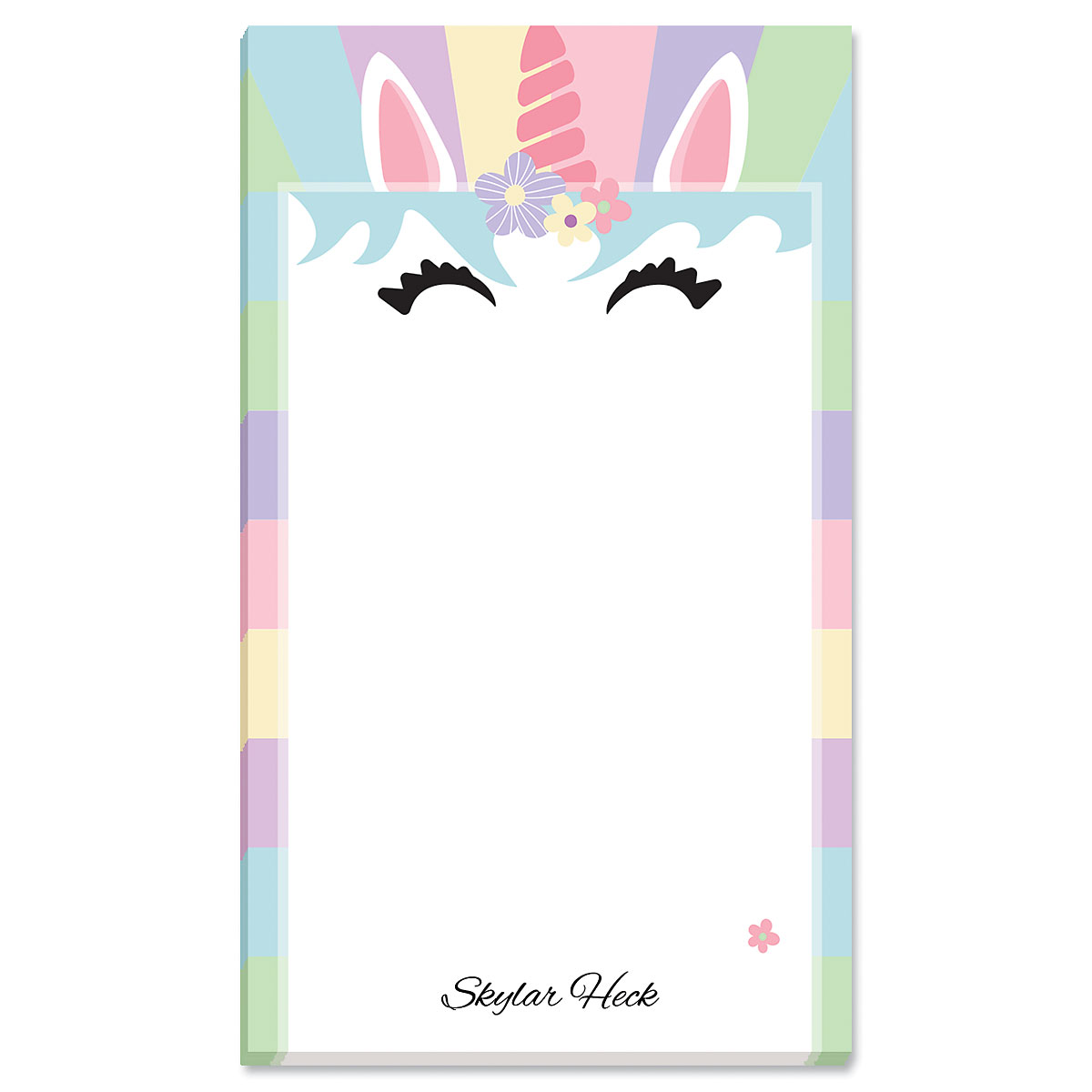 Rainbow Unicorn Personalized Notepad | Colorful Images