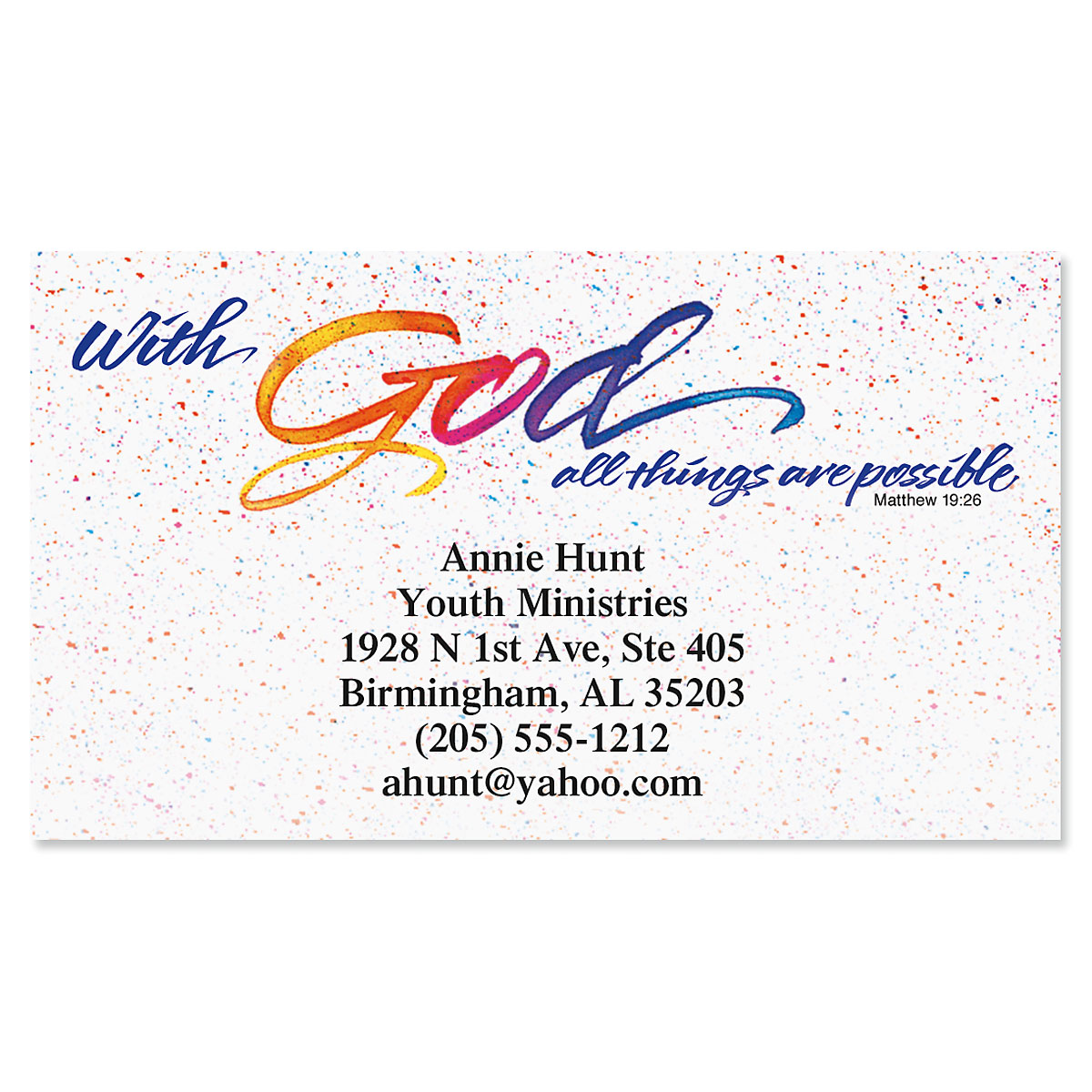 With God Business Cards | Colorful Images