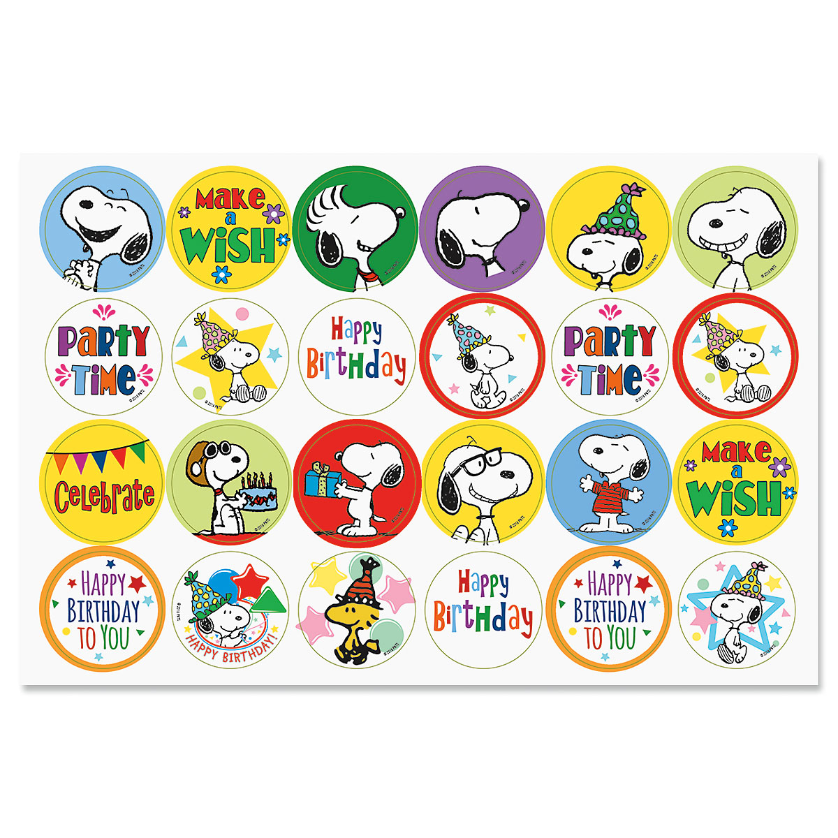 PEANUTS® Birthday Seals | Colorful Images