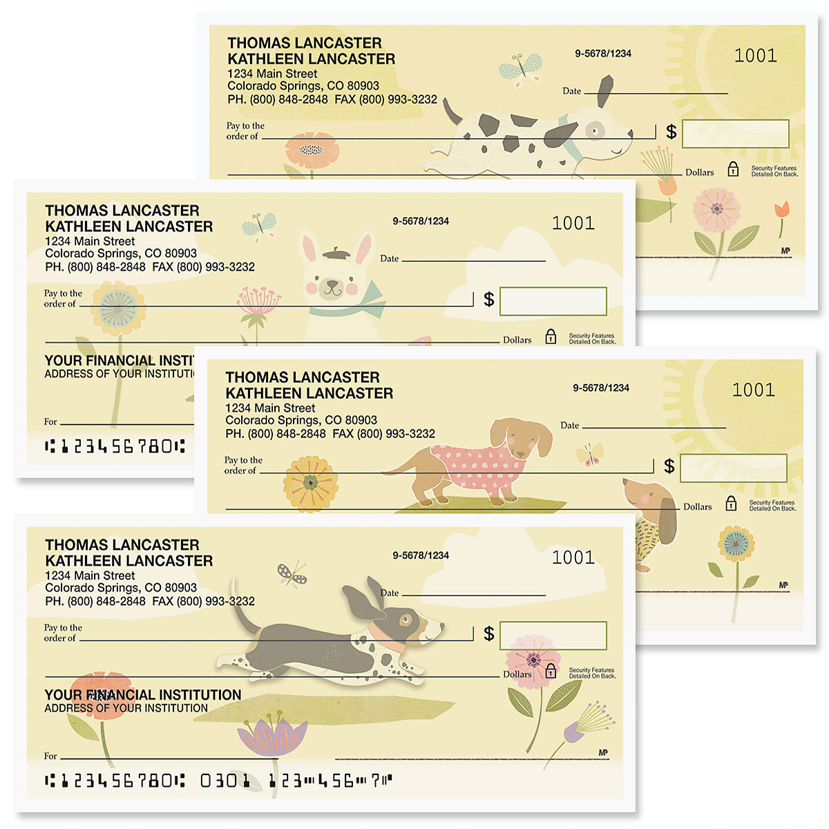 Dog Gone Cute Personal Checks | Colorful Images