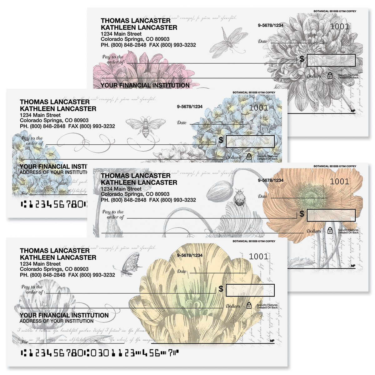 Botanical Personal Checks | Colorful Images