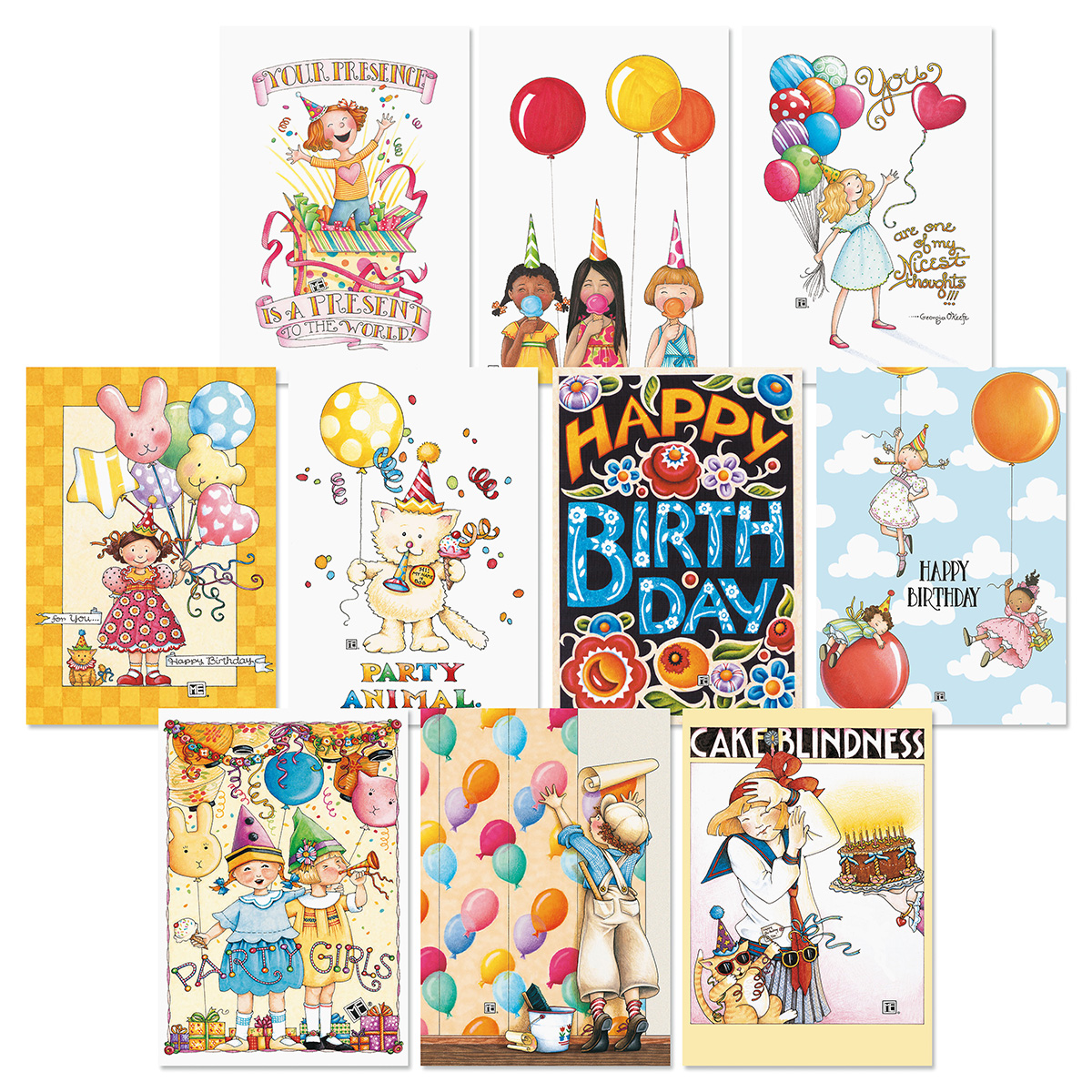 Bright Birthday Greeting Cards Value Pack | Colorful Images