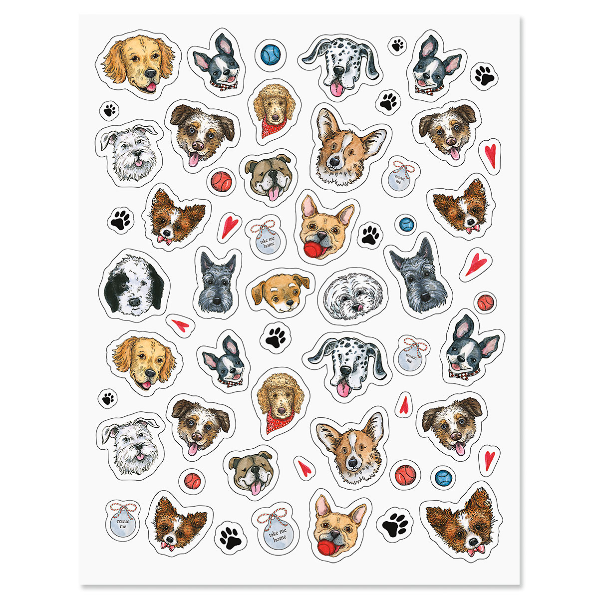 Dog Heads Stickers | Colorful Images