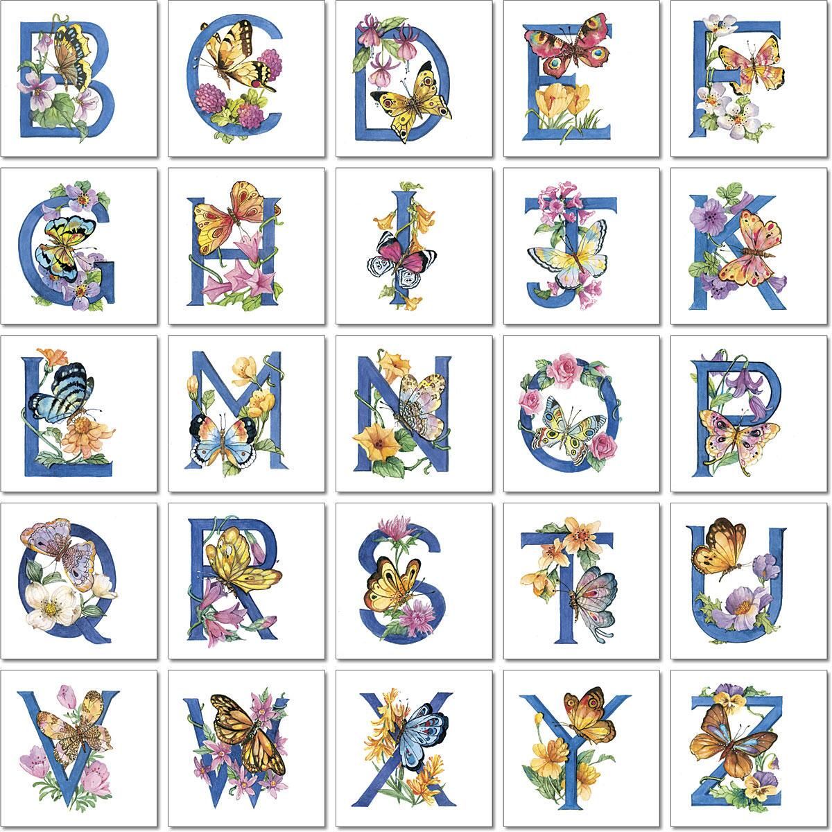 Butterfly Initial Border Return Address Labels | Colorful Images