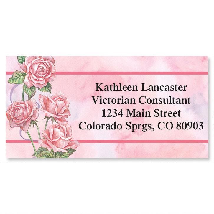 Roses & Ribbons Wedding Border Return Address Labels | Colorful Images