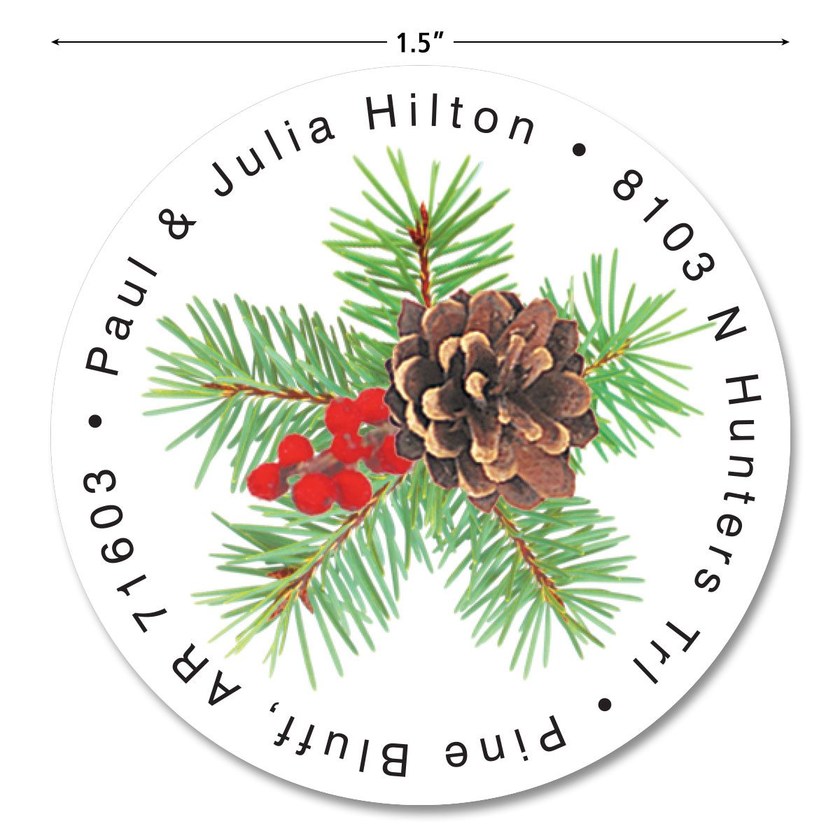 Classic Spruce Round Return Address Labels | Colorful Images