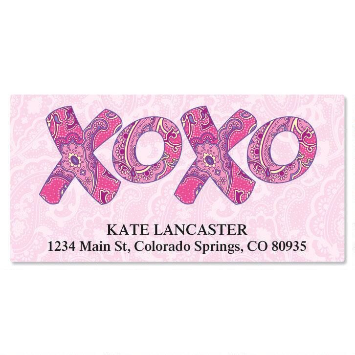 XOXO Deluxe Return Address Labels | Colorful Images