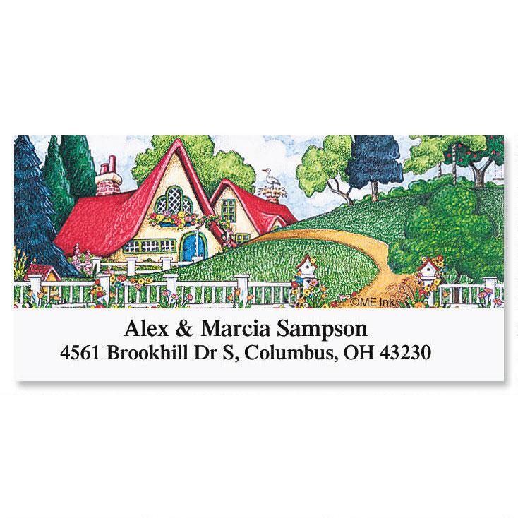 Cottage Deluxe Return Address Labels | Colorful Images