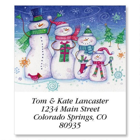Snow Family Select Return Address Labels | Colorful Images
