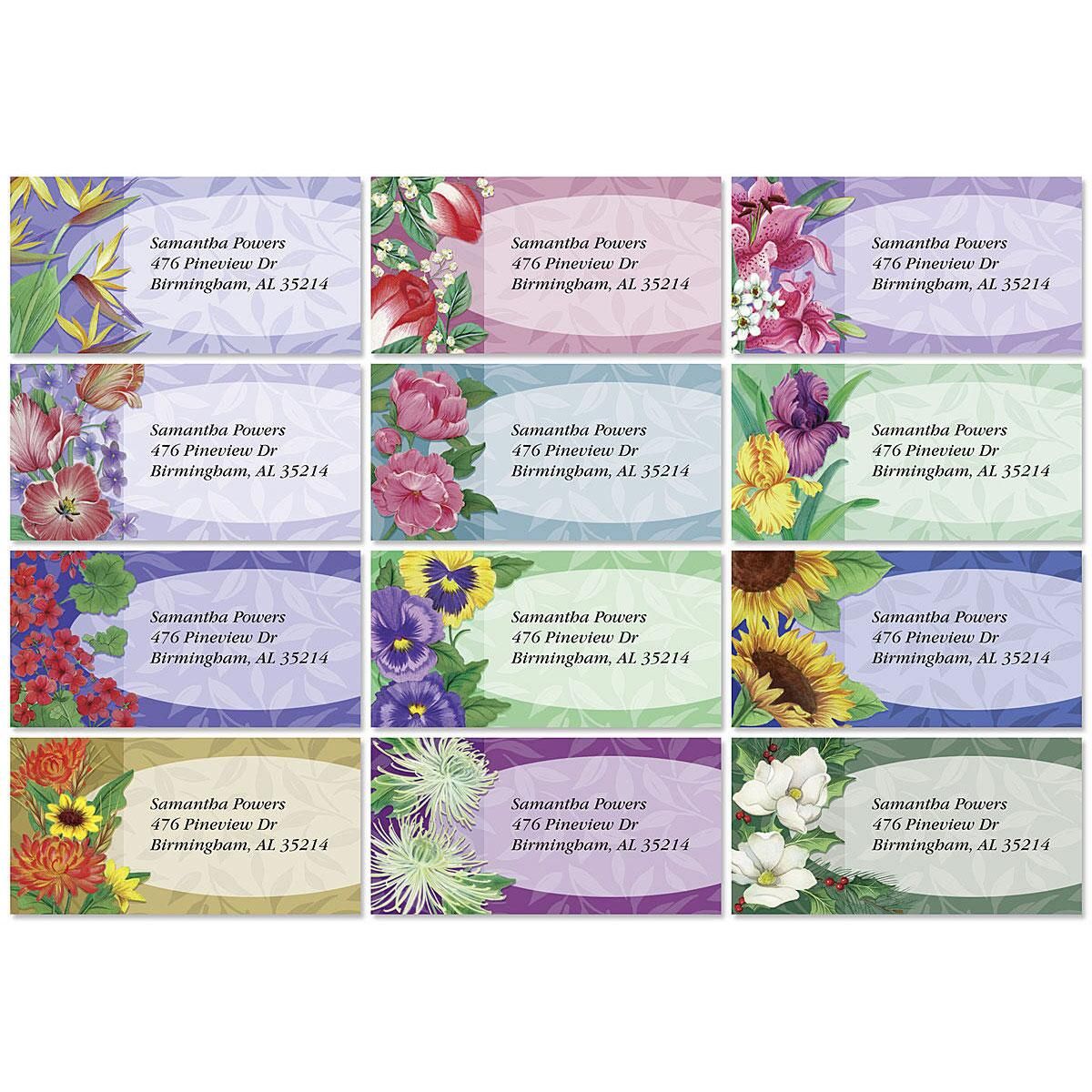 Fantasy Floral Border Return Address Labels | Colorful Images