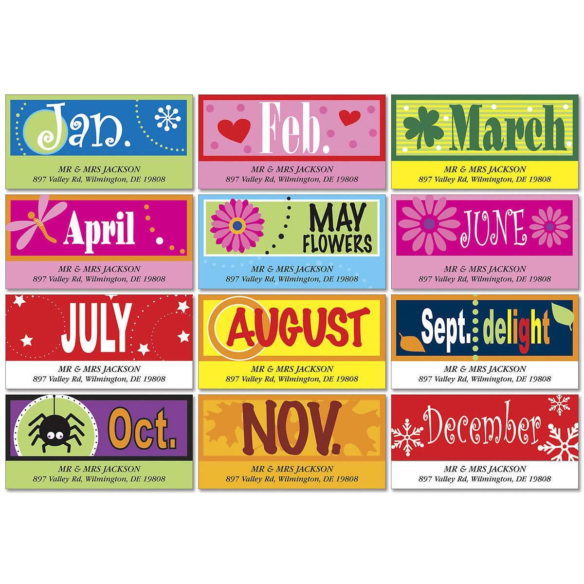 A Fun Year Deluxe Return Address Labels Colorful Images