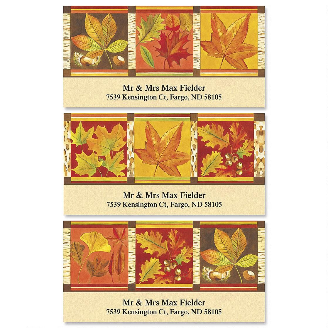 Fall Leaves Deluxe Return Address Labels Colorful Images