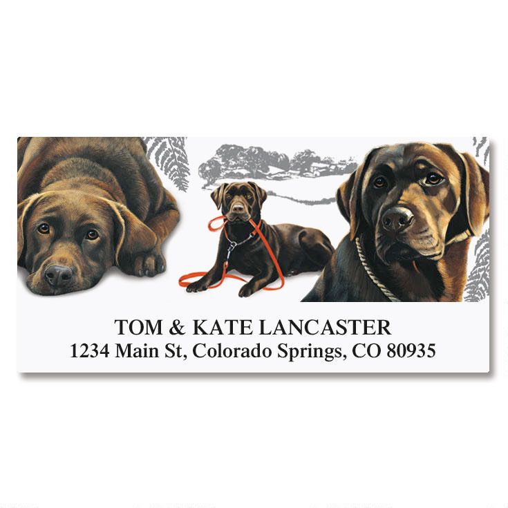 Dog Breed Deluxe Address Labels (15 Designs)-Chocolate Labrador-Y1735G ...