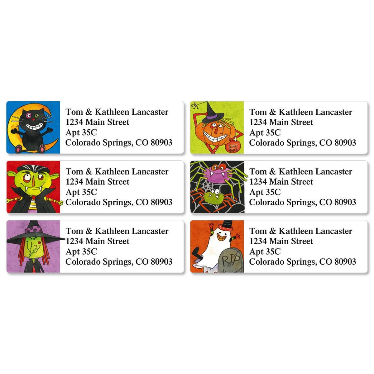 Fun Halloween Classic Return Address Labels Colorful Images