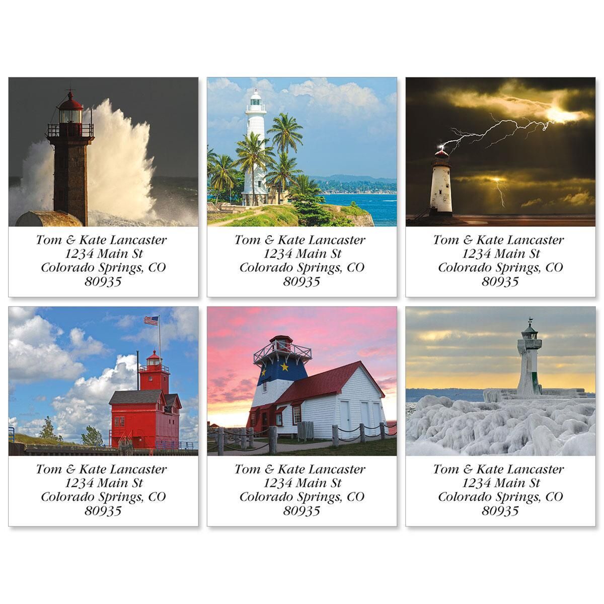 Iconic Lighthouses Select Return Address Labels (6 Designs) | Colorful ...