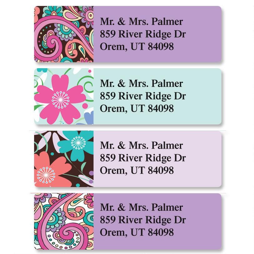 Floral Paisley Classic Return Address Labels | Colorful Images