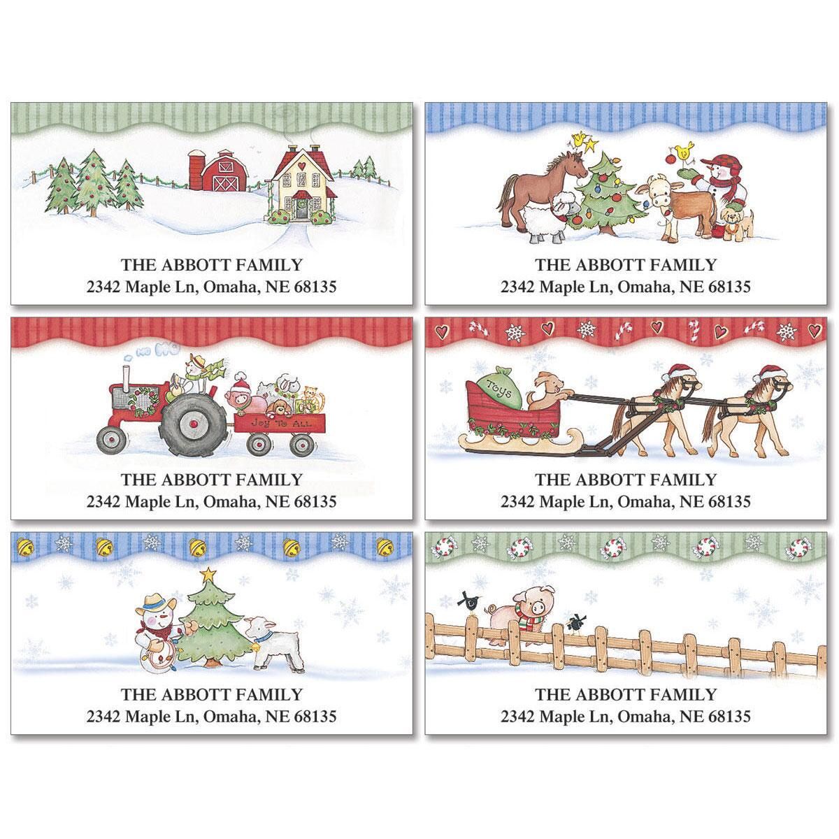 Holiday Farm Deluxe Return Address Labels | Colorful Images