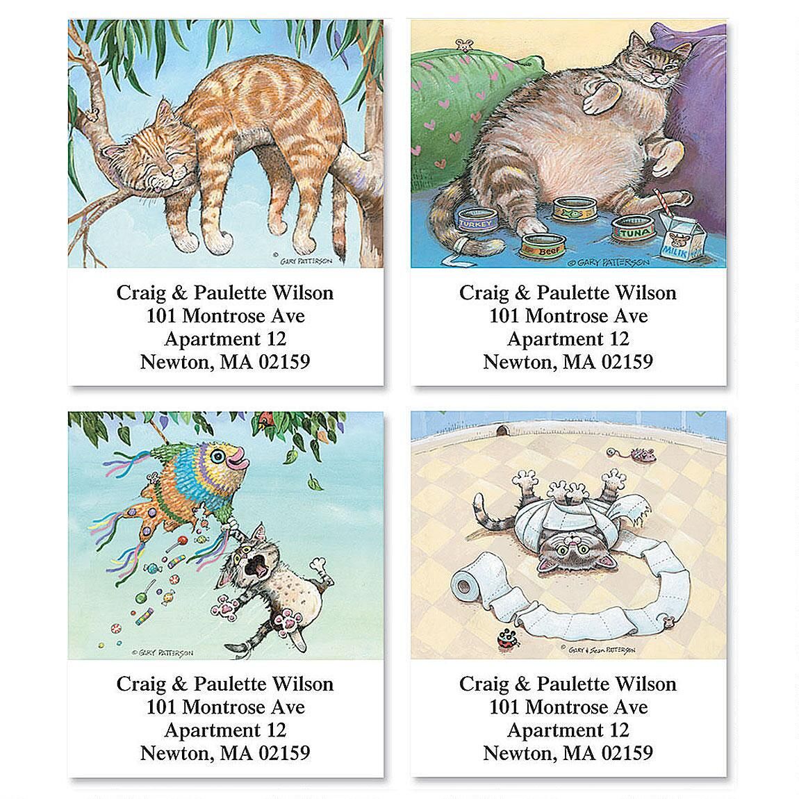 Cat Fun Select Return Address Labels Colorful Images