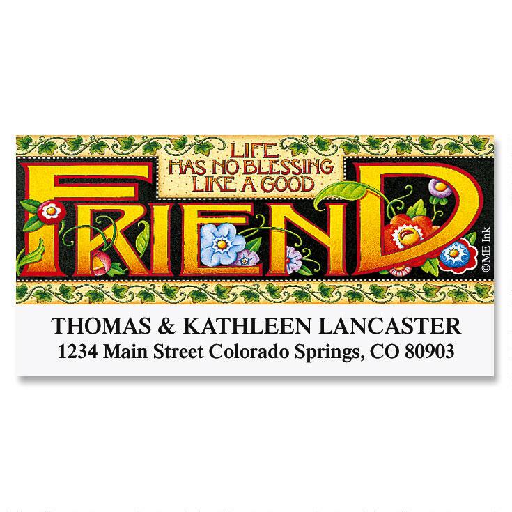 A Good Friend Deluxe Return Address Labels | Colorful Images