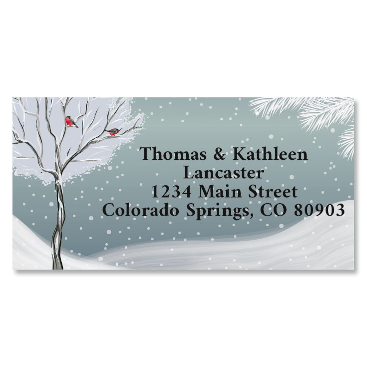 Winter Park Border Return Address Labels | Colorful Images