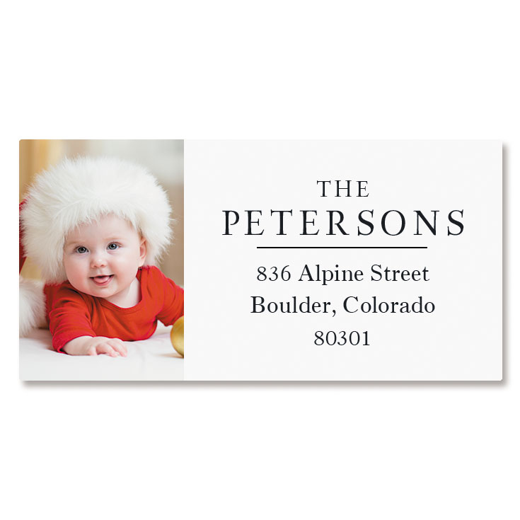Personalized Classic Photo Border Address Label | Colorful Images