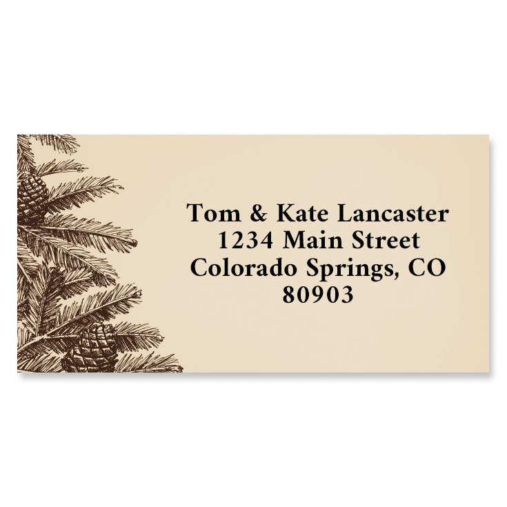 Pine Tree Border Return Address Labels | Colorful Images