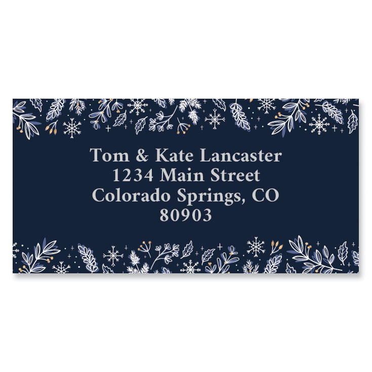 Midnight Christmas Border Return Address Labels | Colorful Images