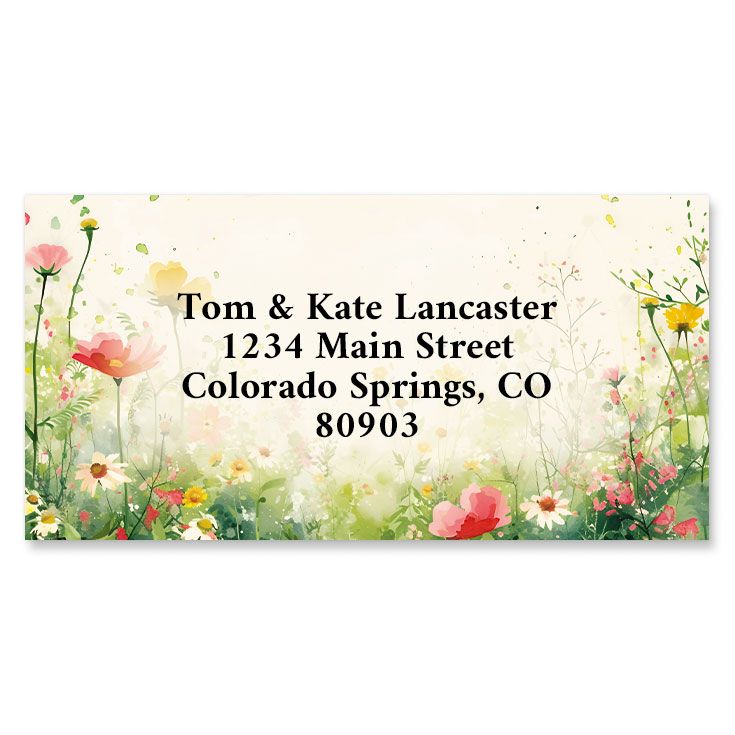 Blooming With Colors Border Return Address Labels | Colorful Images