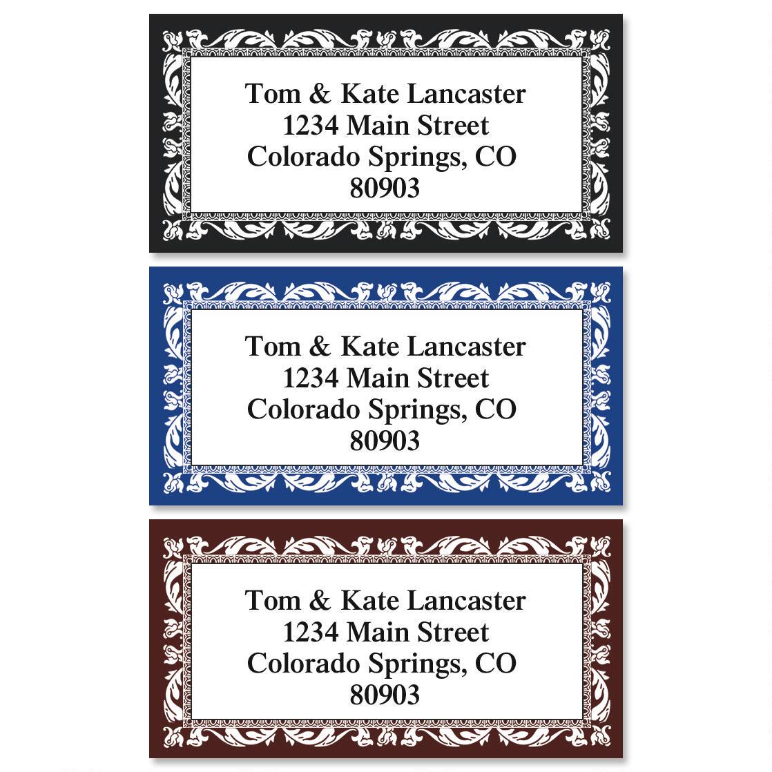 Adornment Border Return Address Labels | Colorful Images