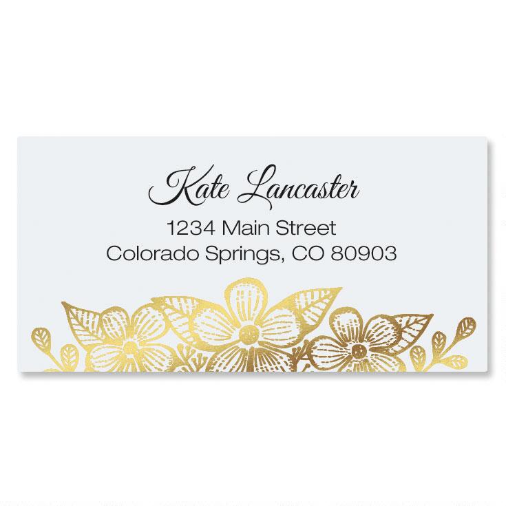 Allure Gold Foil Border Return Address Labels | Colorful Images